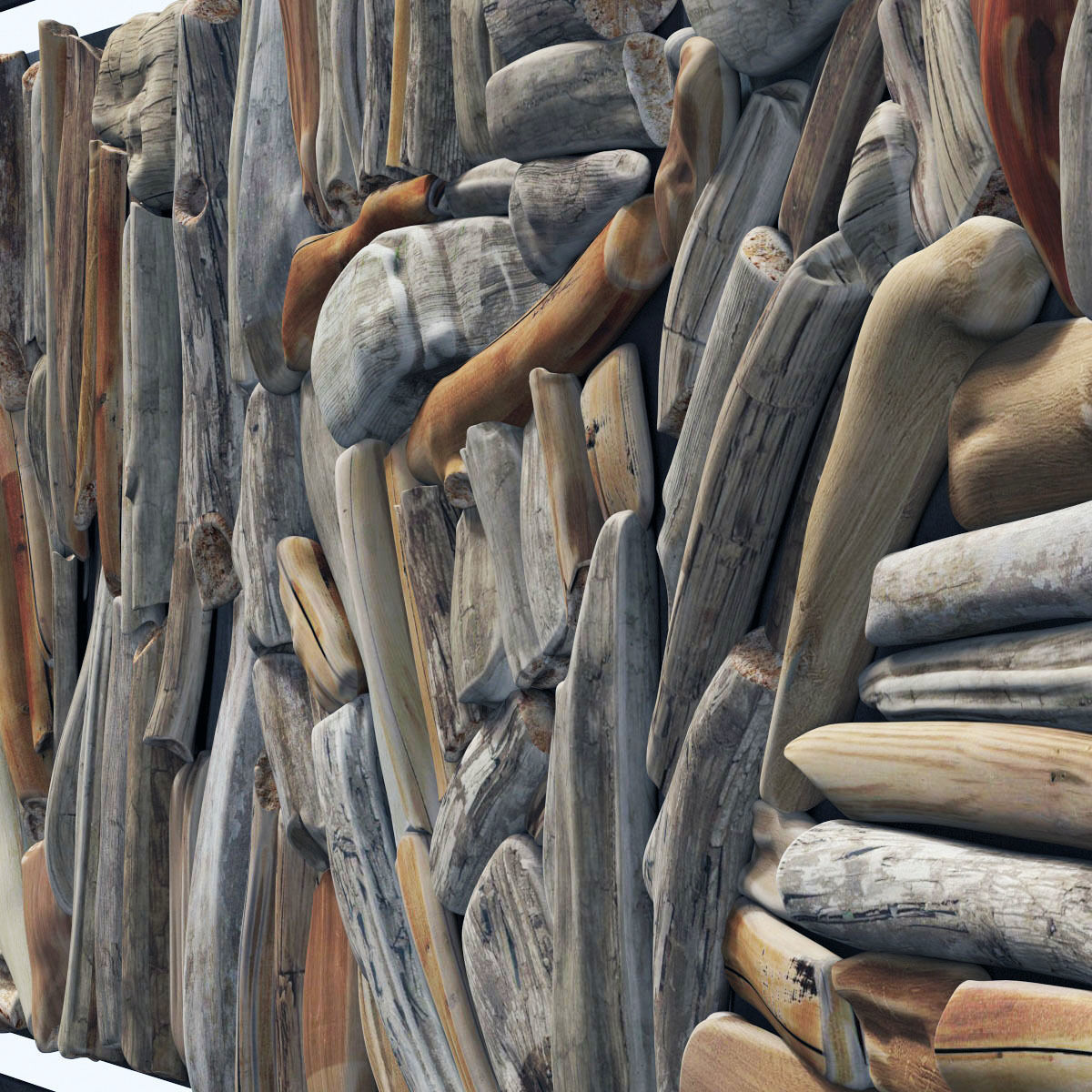 Rectangle panel branch splinter Big n5 3D model | CGTrader