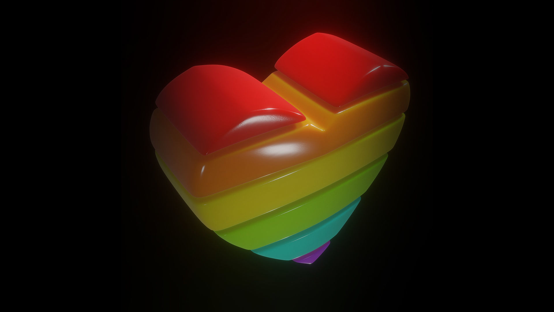 Rainbow Heart Minimal 80s Rows 3D model | CGTrader