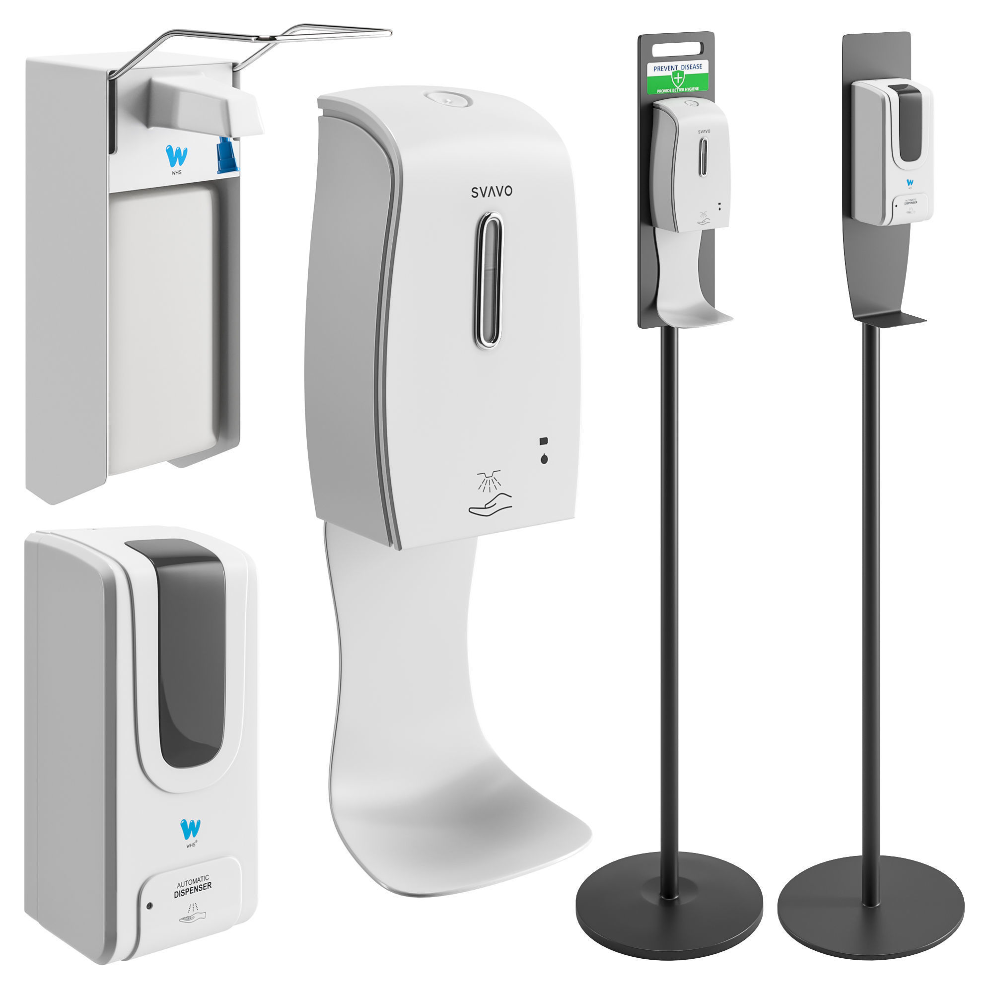 Hand Sanitizer Dispenser Set 3D model | CGTrader