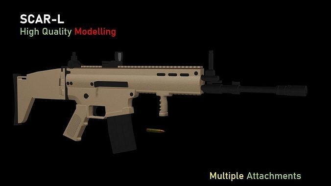 3D model FN SCAR VR / AR / low-poly | CGTrader