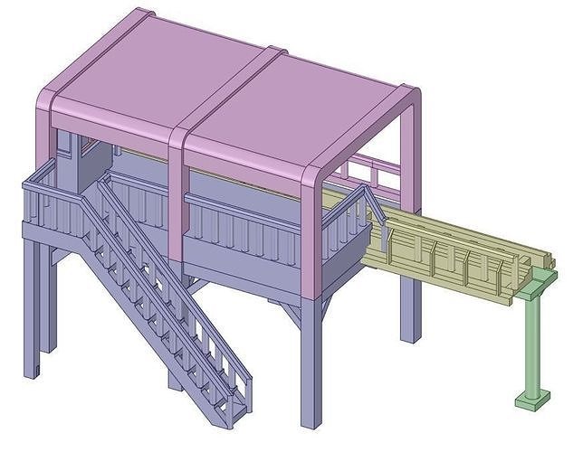roller coaster station free 3D model 3D printable | CGTrader