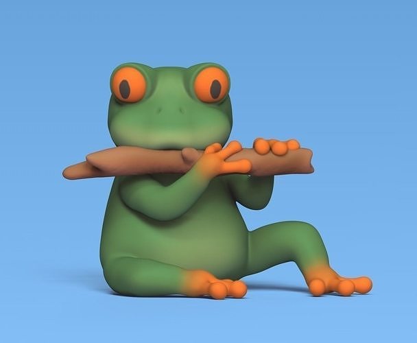 Flute Frog 3D model 3D printable | CGTrader
