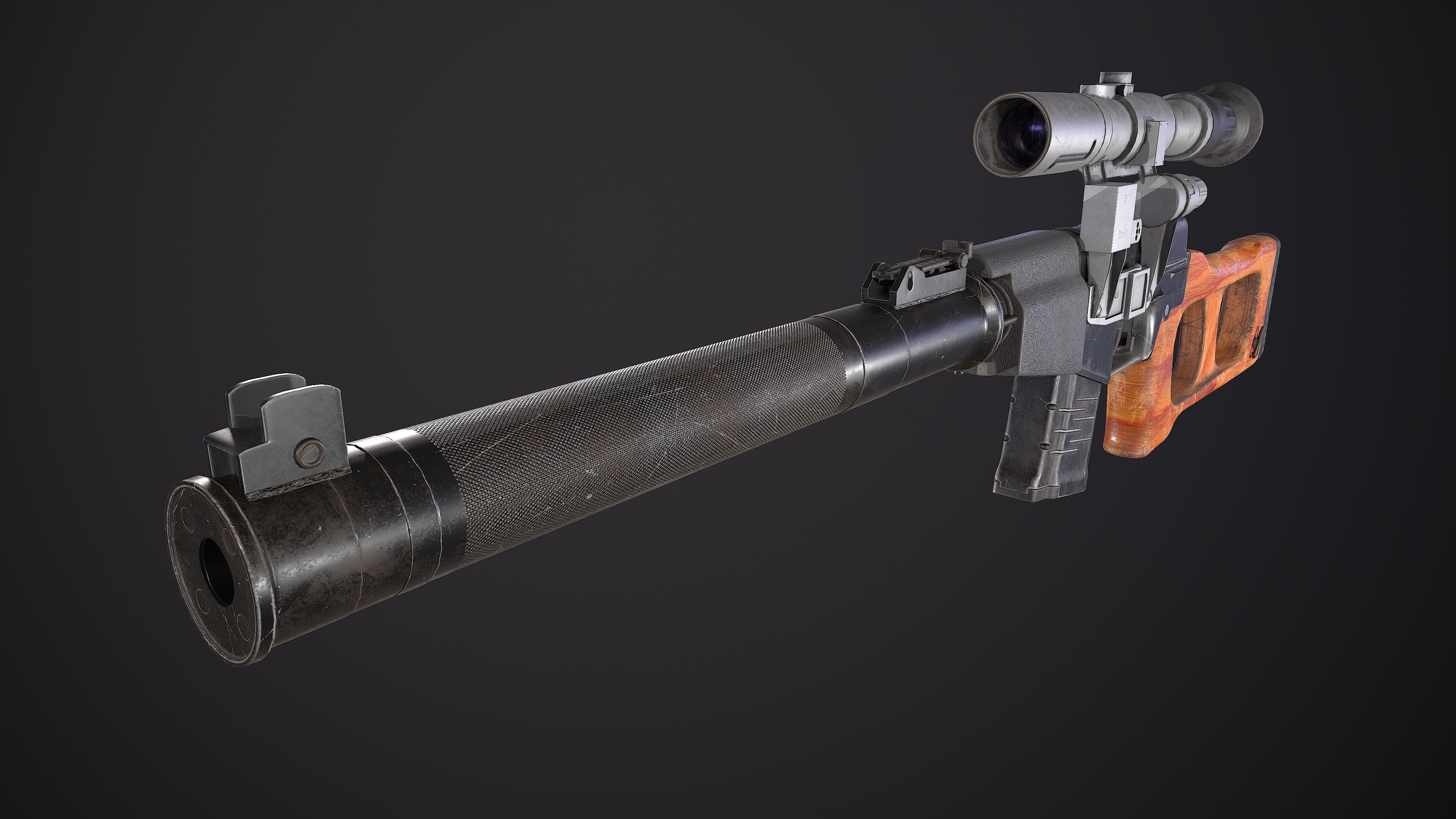 3D model Russian USSR sniper rifle VSS Vintorez VR / AR / low-poly ...