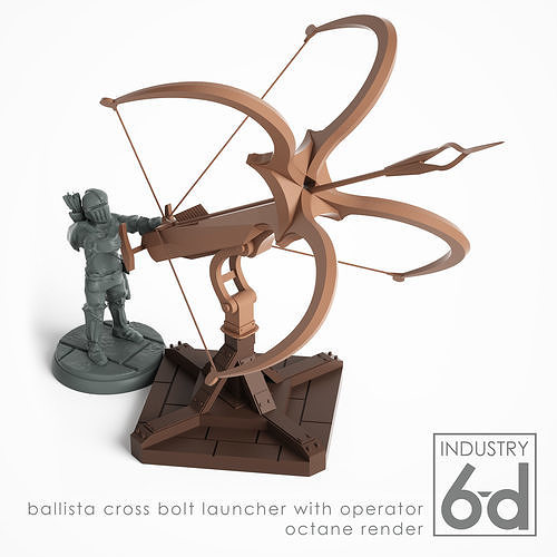 Wind Lance Ballista with Operator 3D model 3D printable | CGTrader
