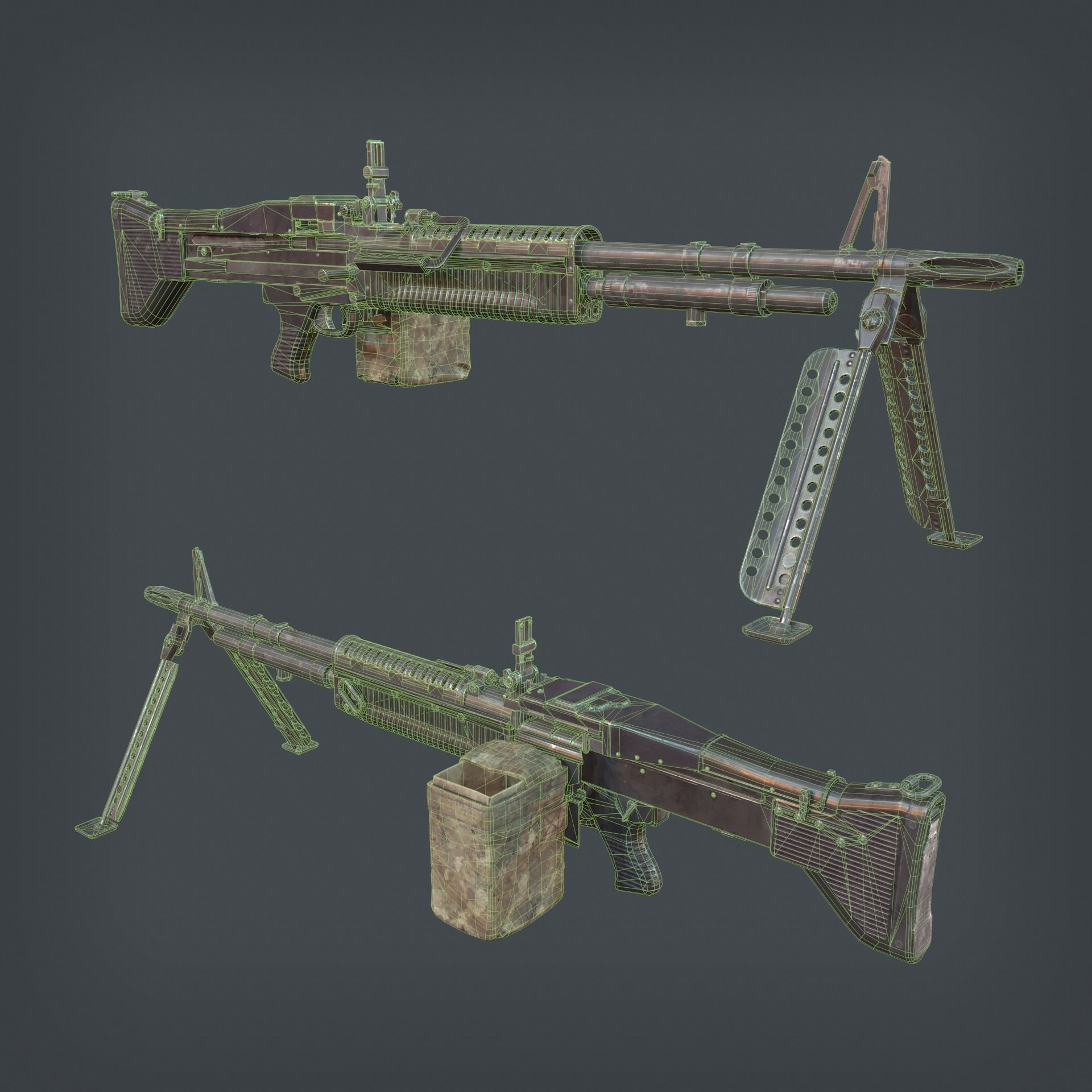3D model M60 Machine Gun VR / AR / low-poly | CGTrader