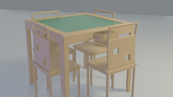 Mahjong table free 3D model | CGTrader