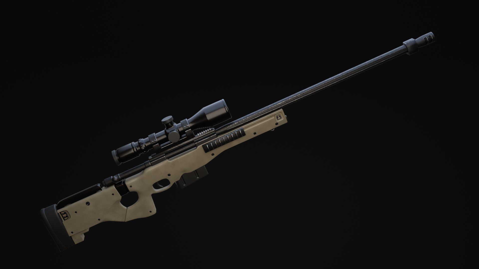 Rifle AI AWM free VR / AR / low-poly 3D model | CGTrader