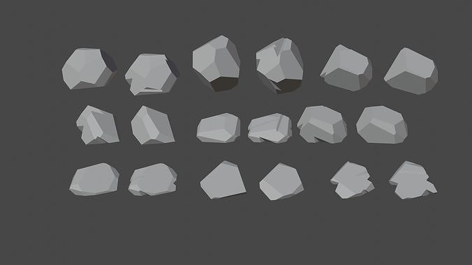 Stylized Rocks 18 pack free VR / AR / low-poly 3D model | CGTrader