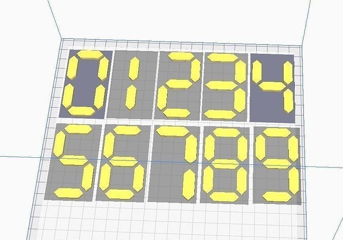 Digital numbers print models 3D model 3D printable | CGTrader