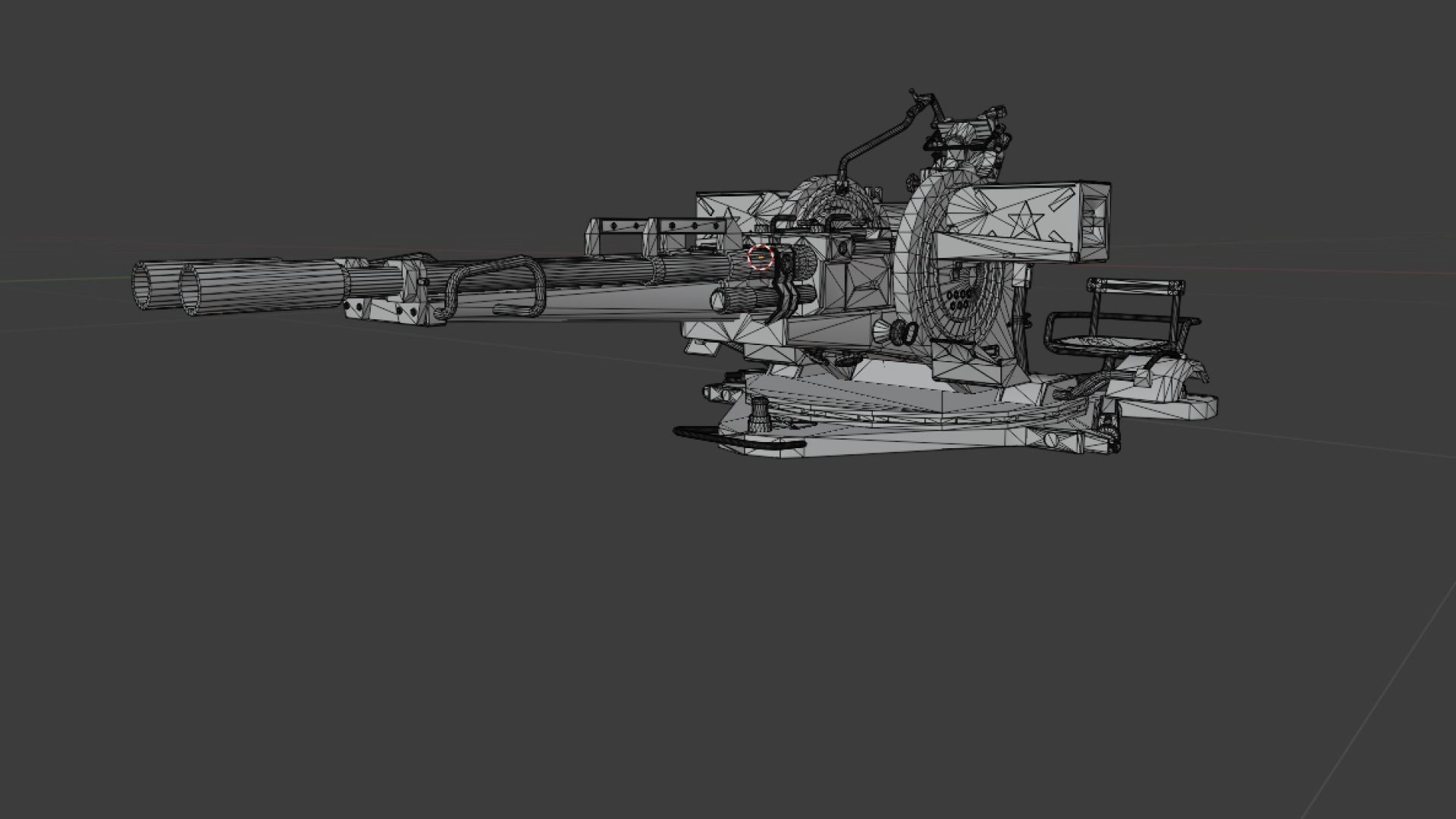 3D model Low-poly model of ZU-23 Anti-aircraft gun caliber 23 mm VR ...