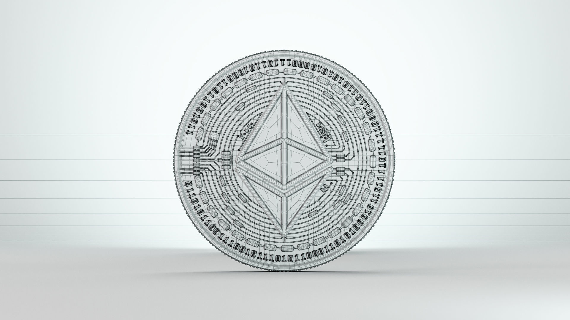 Ethereum ETH Coin Silver 3D model | CGTrader