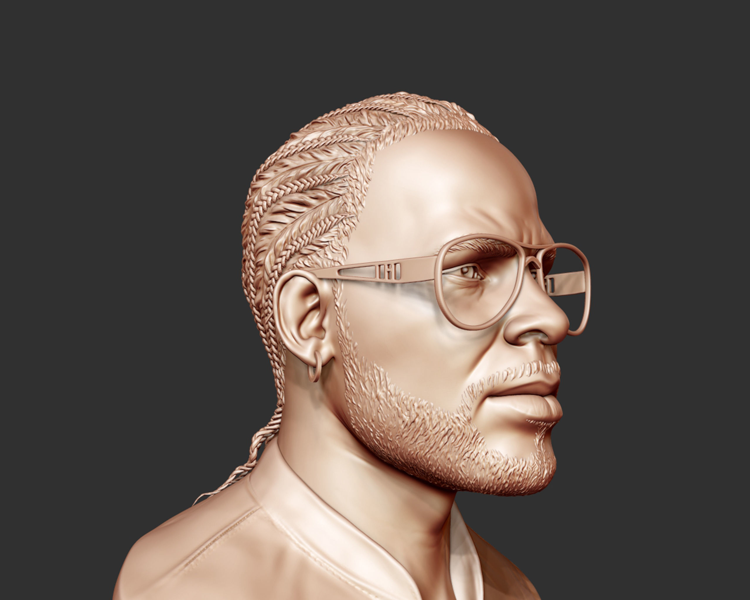 R Kelly portrait sculpture 3D model 3D printable | CGTrader