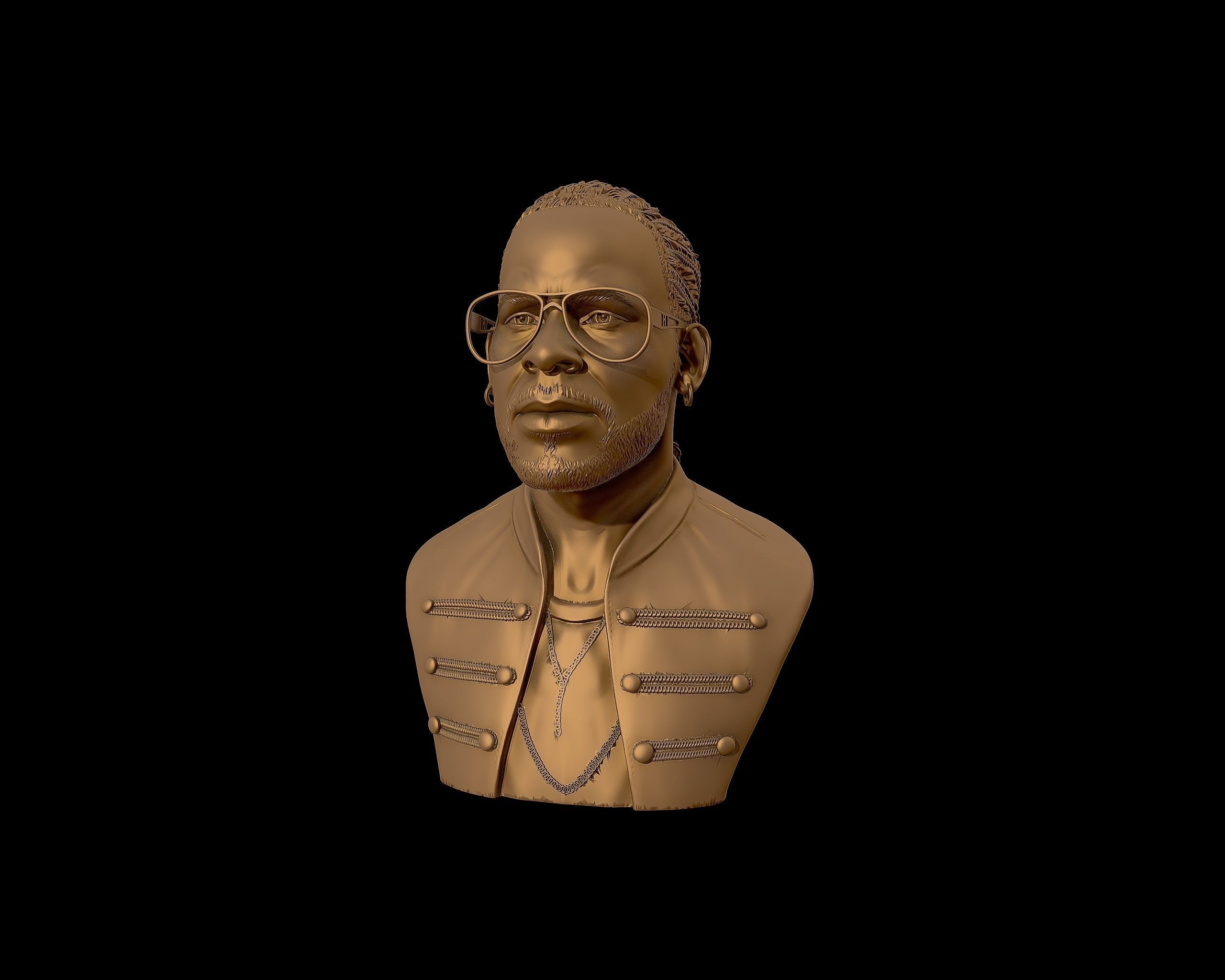 R Kelly portrait sculpture 3D model 3D printable | CGTrader