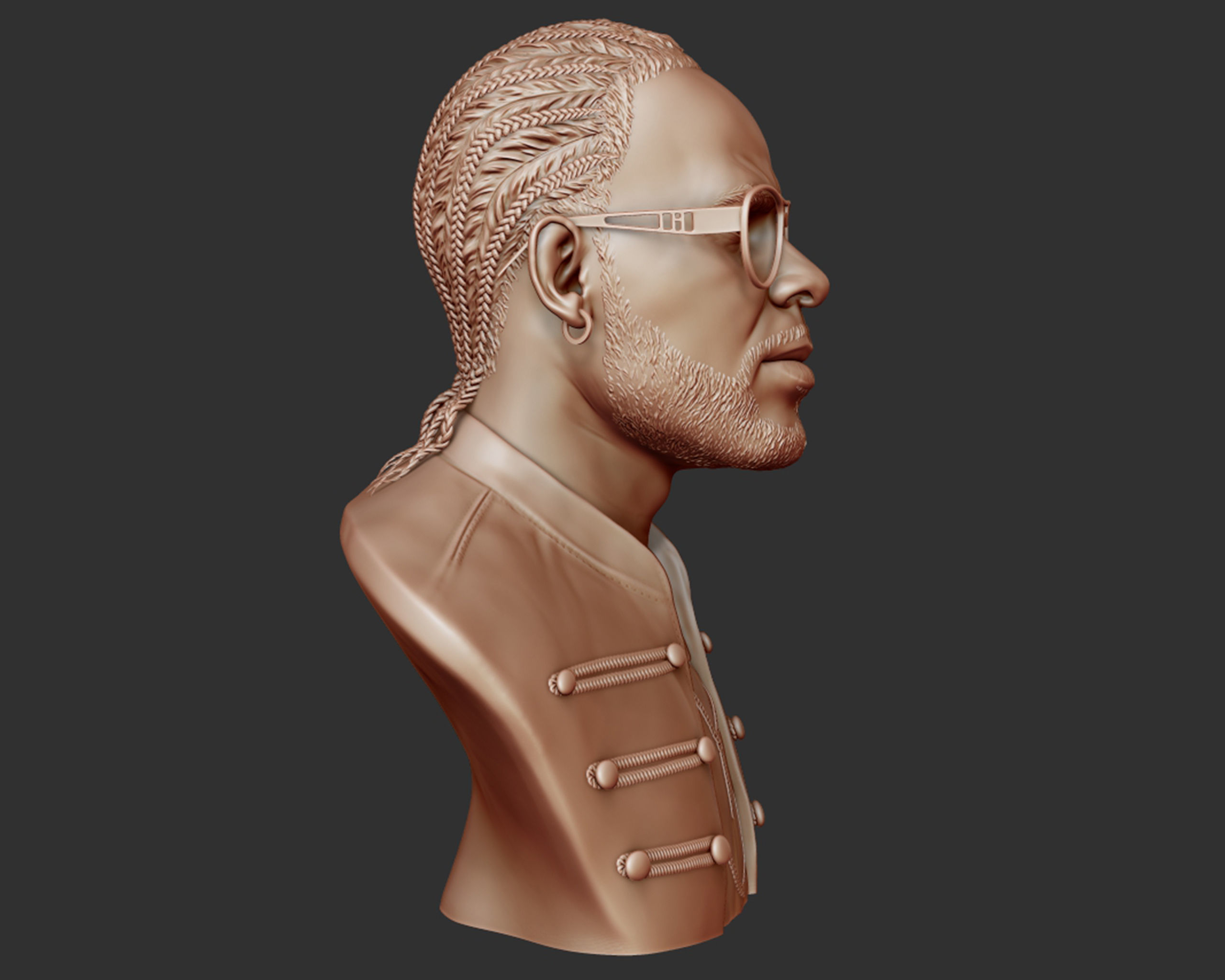 R Kelly portrait sculpture 3D model 3D printable | CGTrader