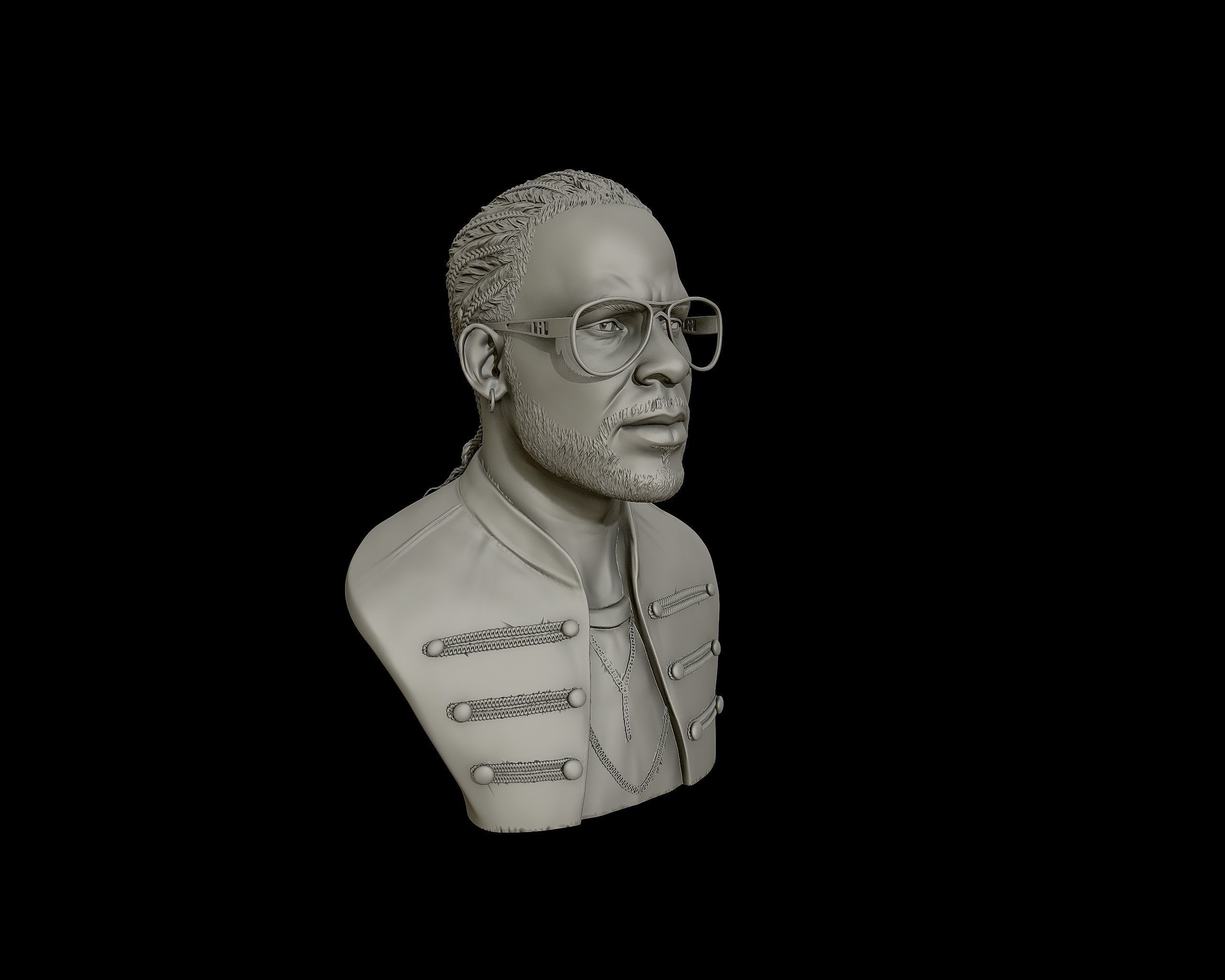 R Kelly portrait sculpture 3D model 3D printable | CGTrader