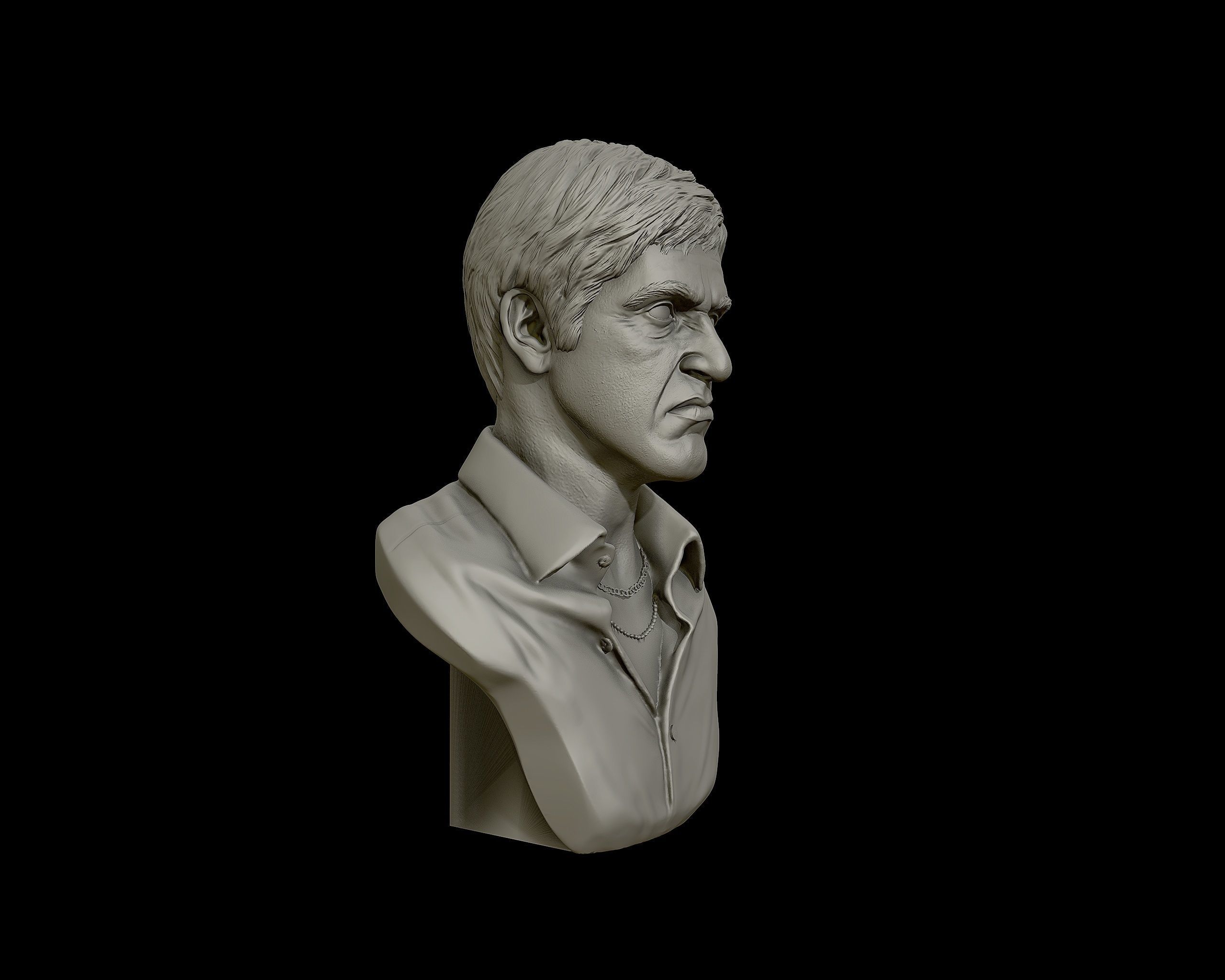 Scarface Alpacino portrait sculpture 3D model 3D printable | CGTrader