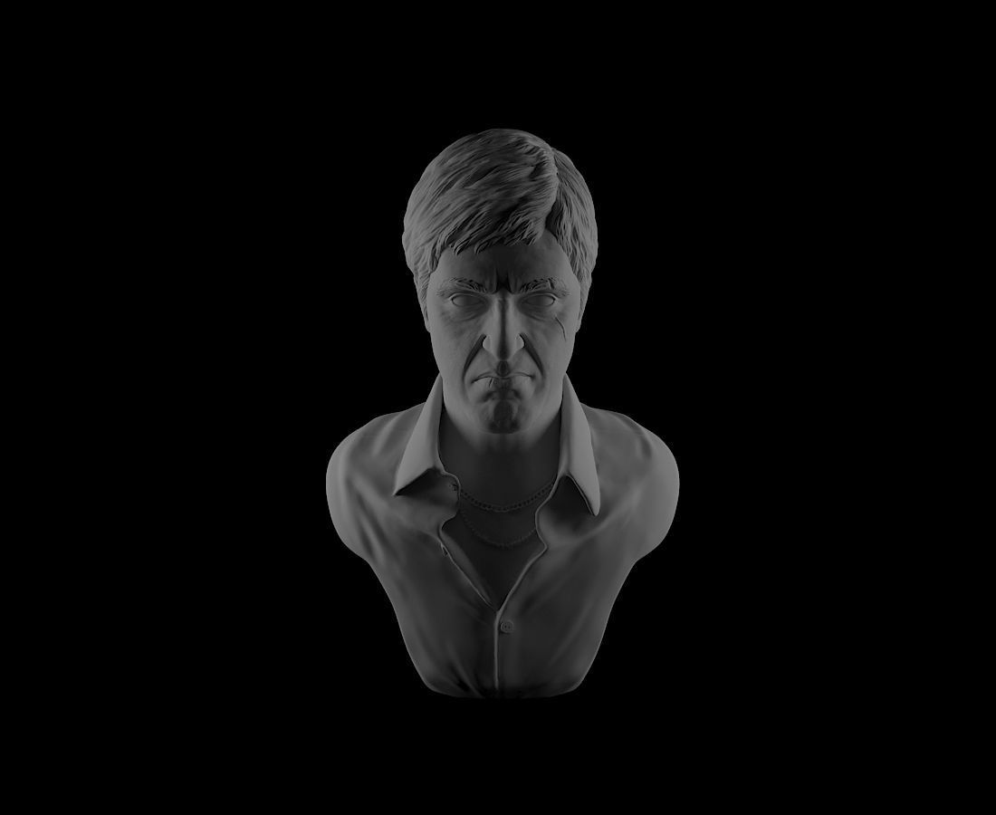 Scarface Alpacino portrait sculpture 3D model 3D printable | CGTrader