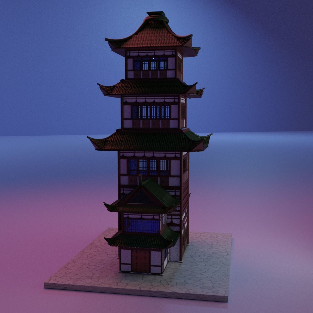 3D model Japanese building architecture VR / AR / low-poly | CGTrader