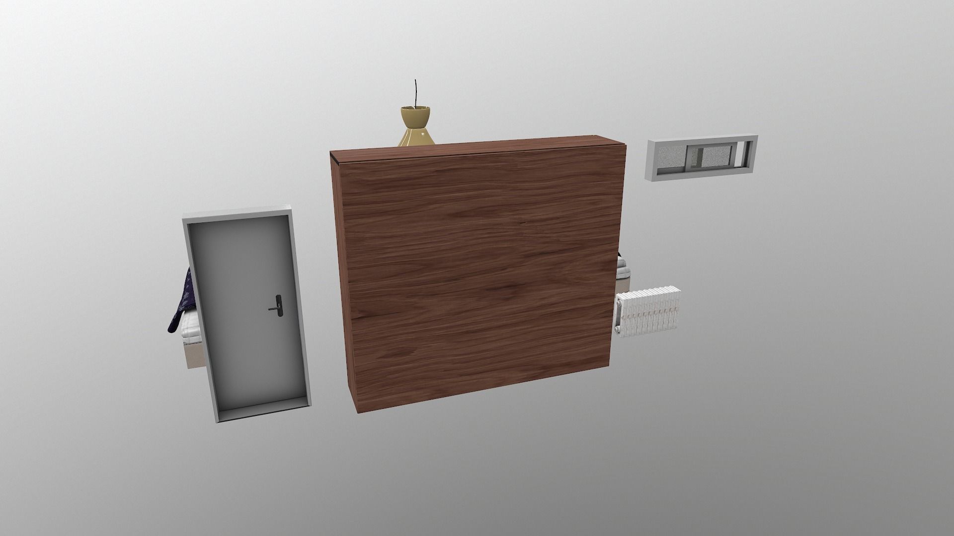 Bedroom Set cabinet with door and drawers 3D model | CGTrader