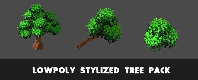 3D model lowpoly stylized tree pack VR / AR / low-poly | CGTrader