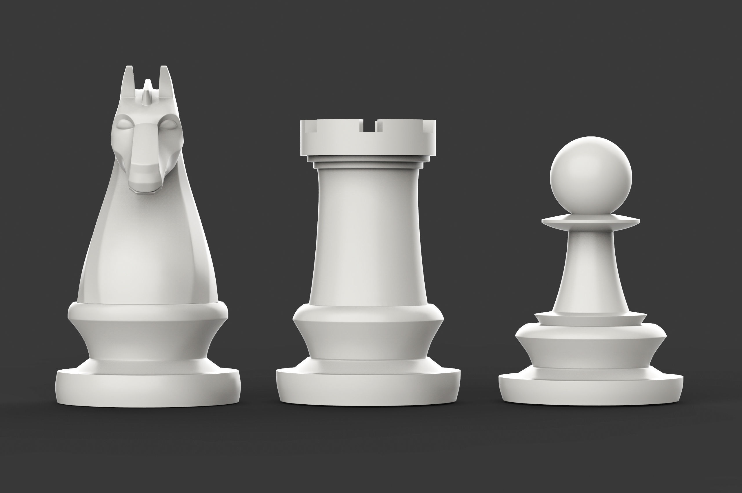 Complete Chess Pieces 3D model 3D printable | CGTrader