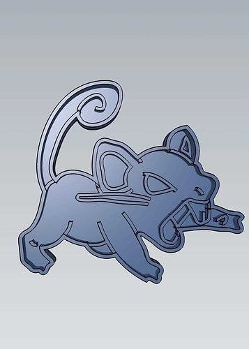 Pokemon Rattata Cookie Cutter Stamp Cake Decorating 3D model animated ...