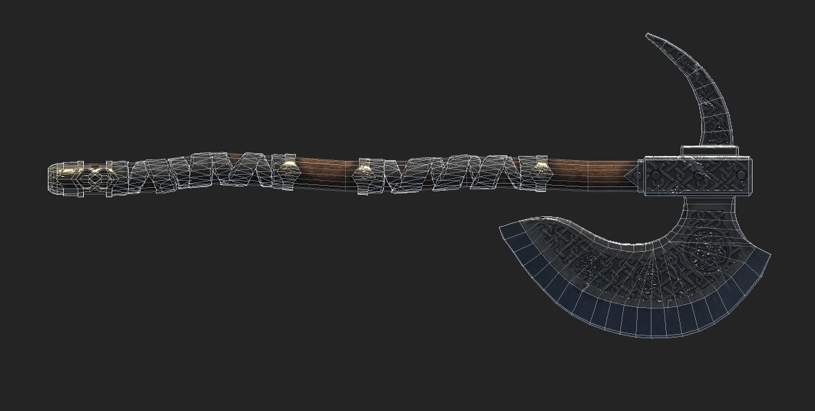 two-handed medieval axe 3D model | CGTrader