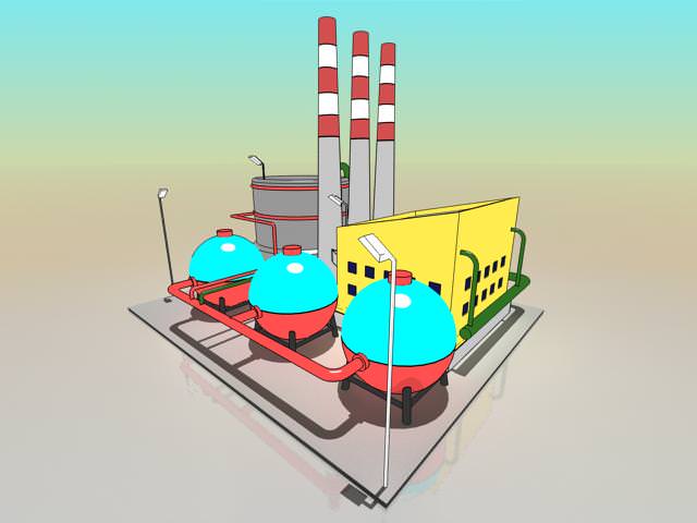 Simple Cartoon Factory 3D model | CGTrader