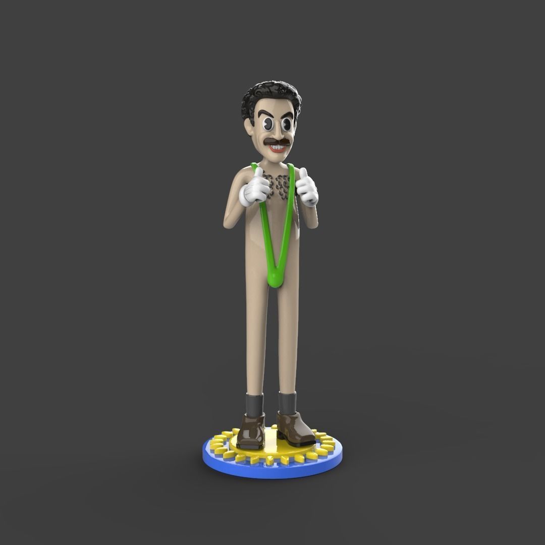 borat at beach 3d statue old cartoon style 3D model 3D printable | CGTrader