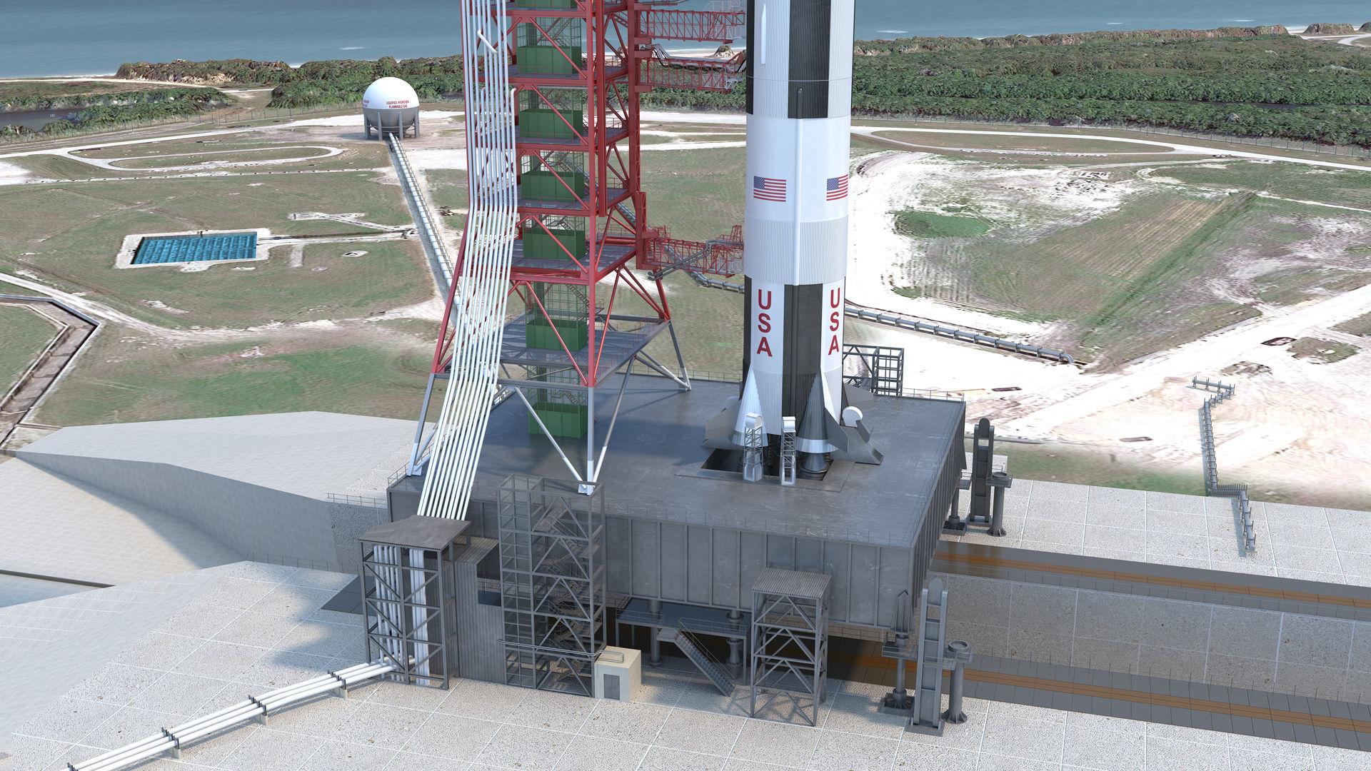 Saturn 5 Launch Pad 3D model | CGTrader