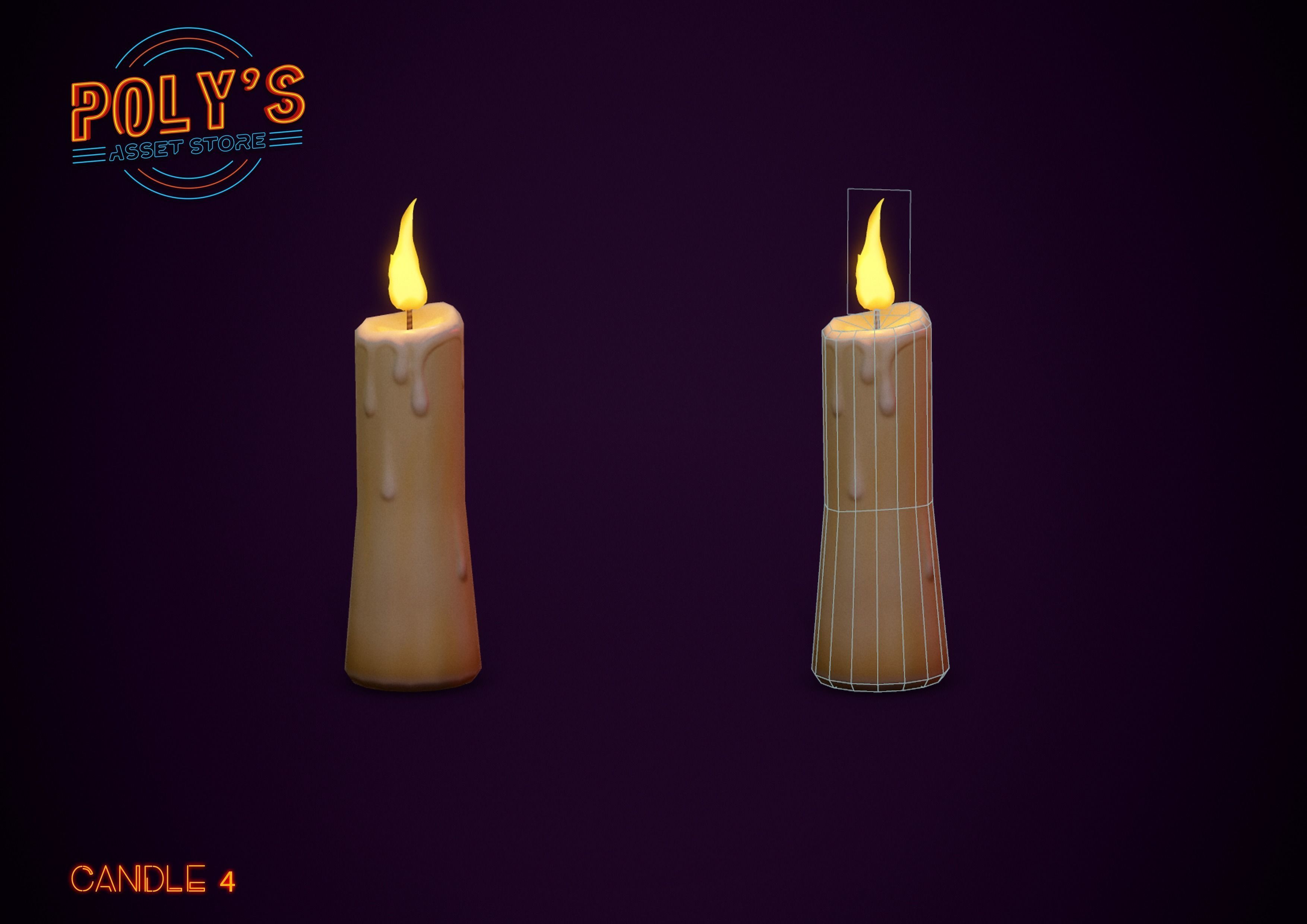 3D model Candle Pack - Stylized Low Poly VR / AR / low-poly | CGTrader