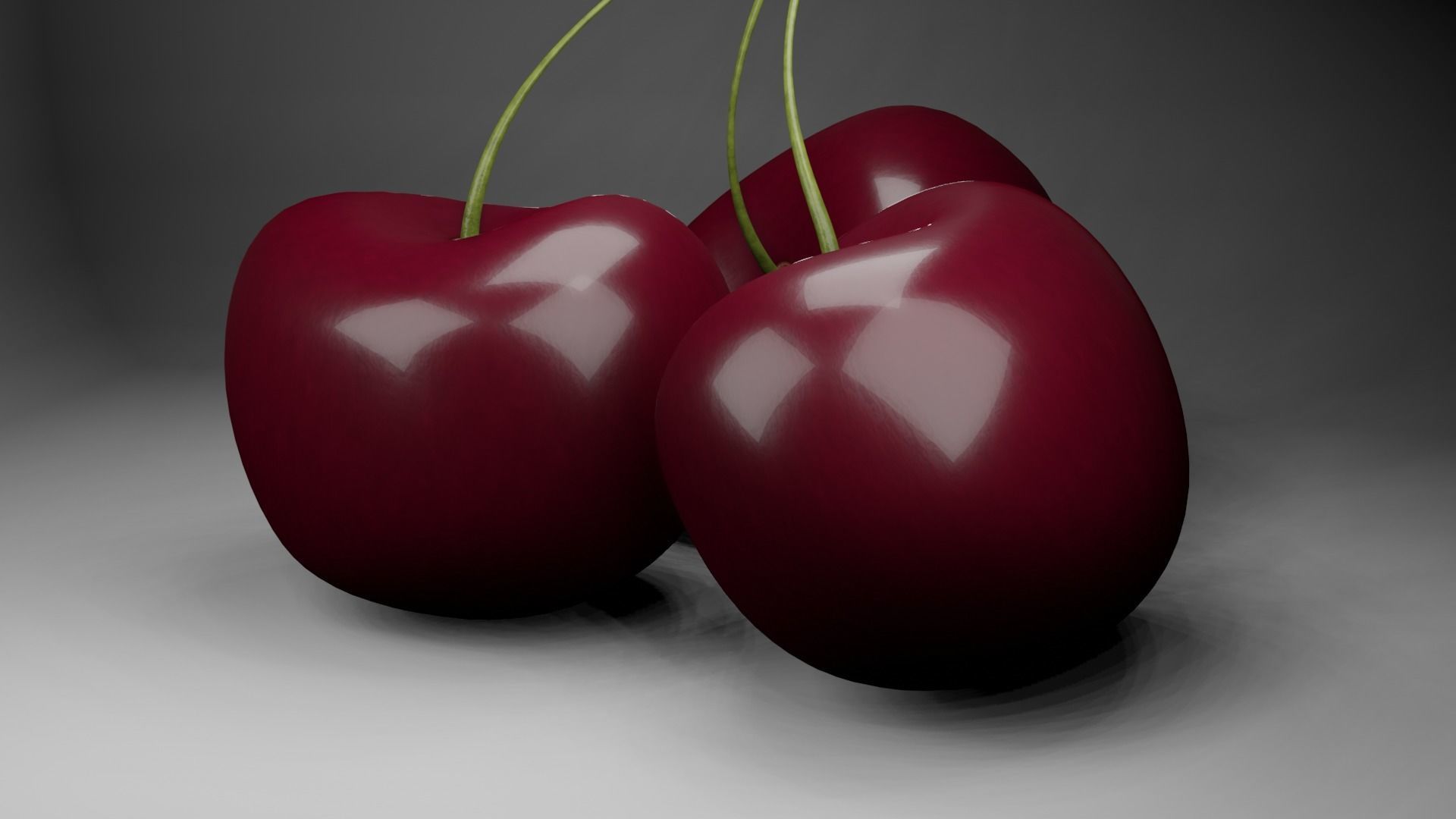 Low-Poly Cherries three free VR / AR / low-poly 3D model | CGTrader