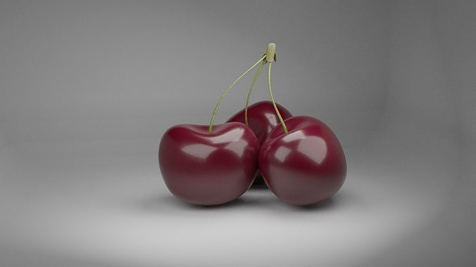 Low-Poly Cherries three free VR / AR / low-poly 3D model | CGTrader