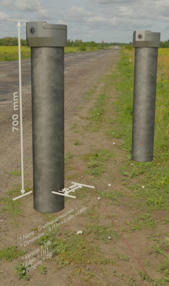 3D model Groundwater monitoring well 1 version 2 VR / AR / low-poly ...