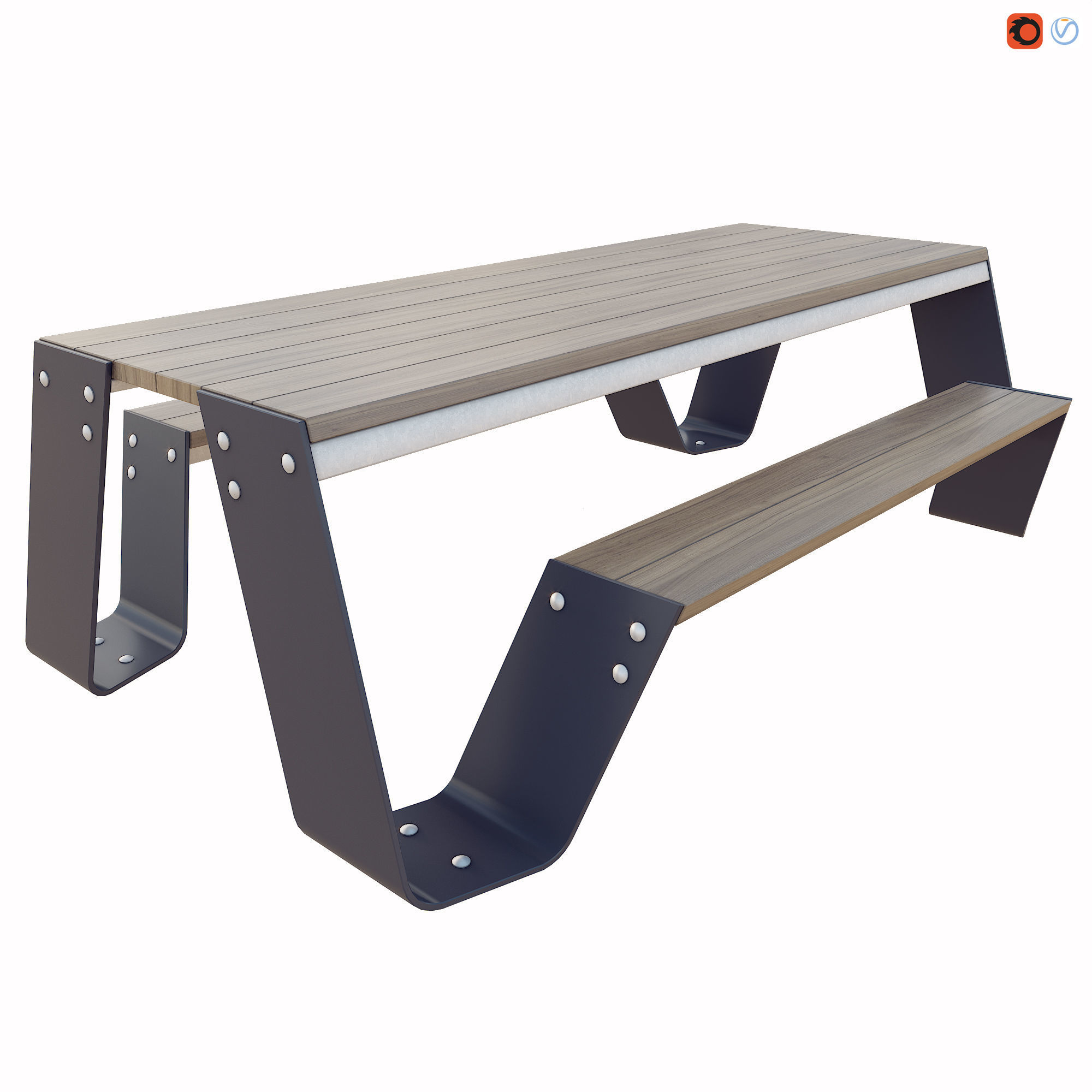 Hopper Picnic Table by Extremis 3D model | CGTrader