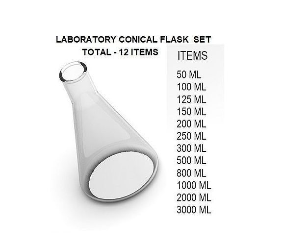 Laboratory Conical Flask Pack 3D model 3D printable | CGTrader