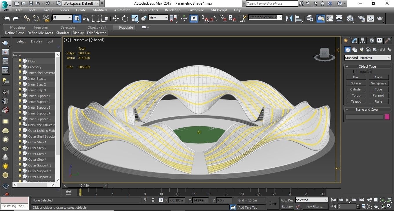Parametric Pavilion Shade Structure Architecture 3D model | CGTrader