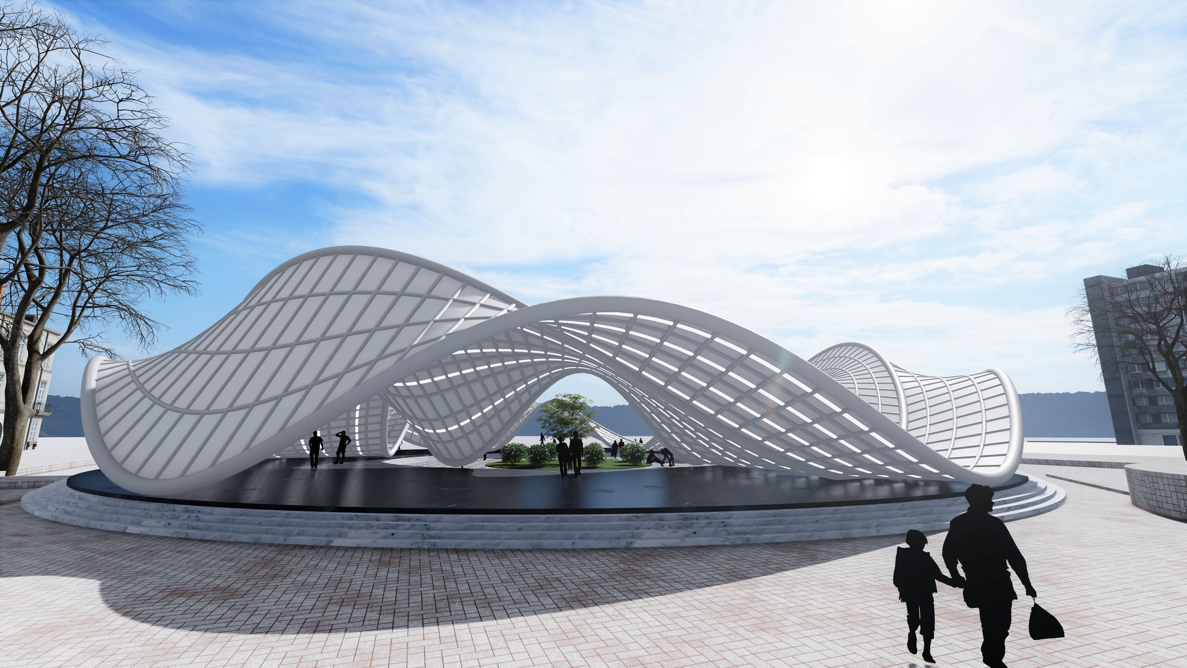 Parametric Pavilion Shade Structure Architecture 3D model | CGTrader