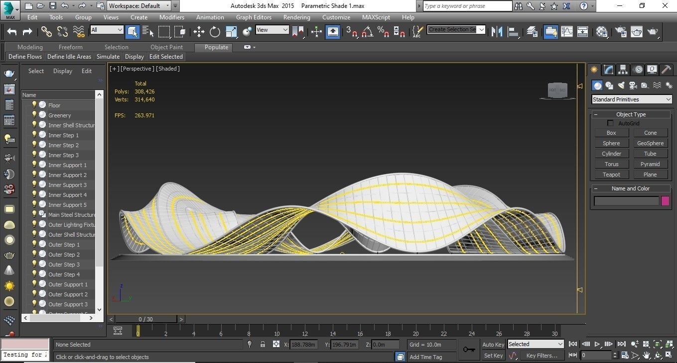 Parametric Pavilion Shade Structure Architecture 3D model | CGTrader