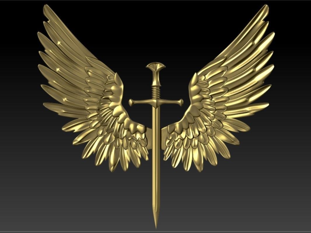 wings and sword 3D model 3D printable | CGTrader
