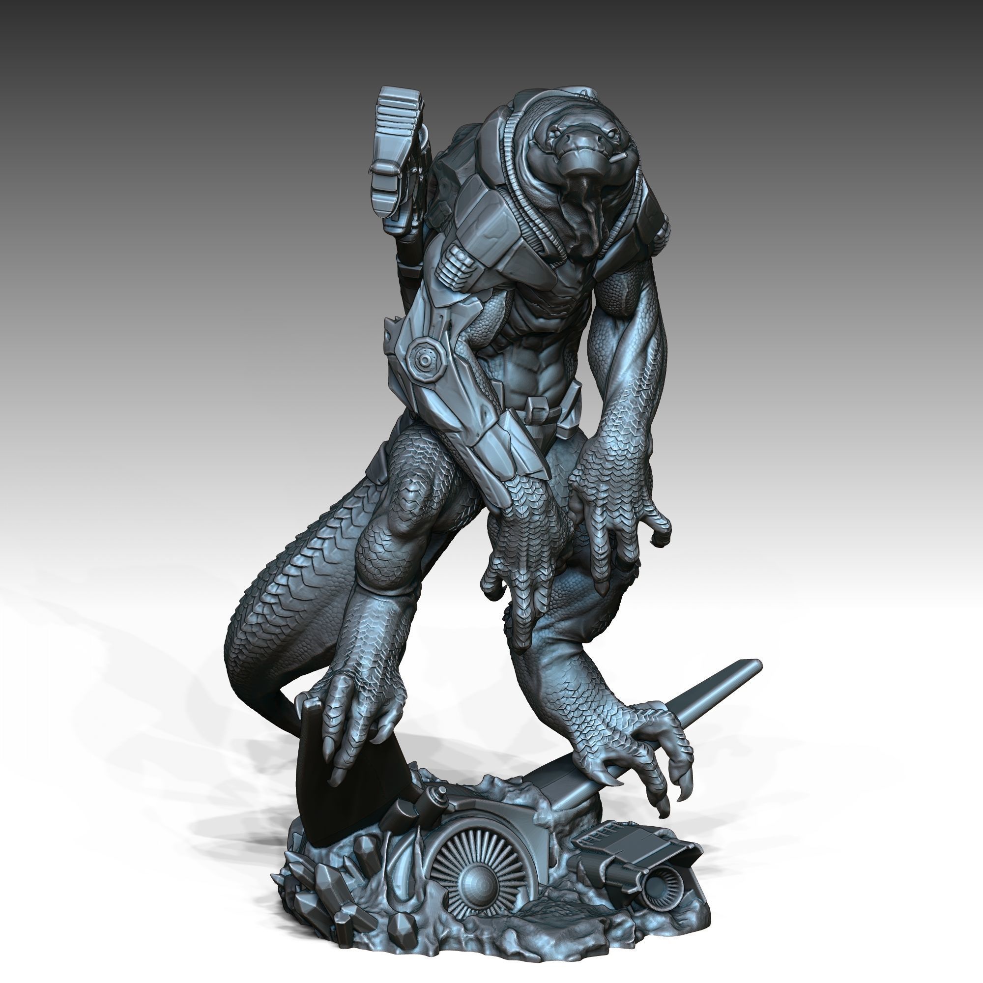 SNIPER LIZARD 3D model 3D printable | CGTrader