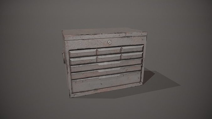3D model Grey Tool Chest VR / AR / low-poly | CGTrader