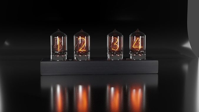 Gas discharge clock 3D model | CGTrader