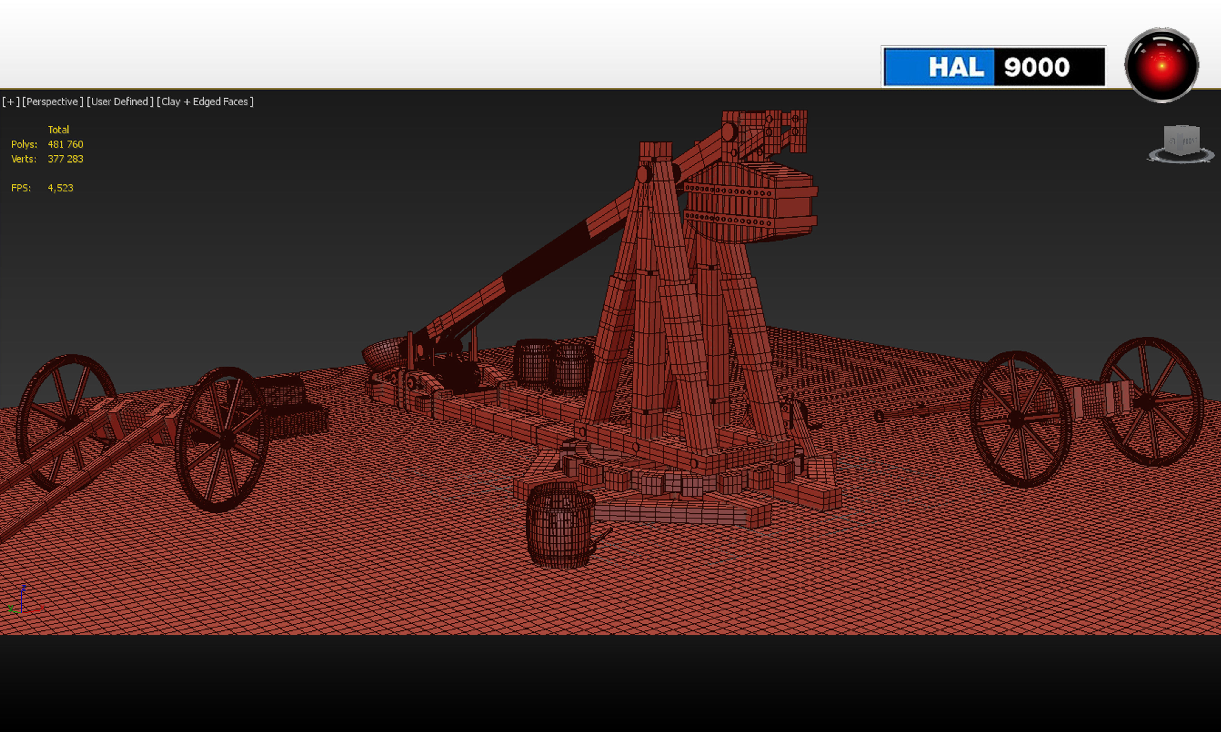 Mediaval siege trebuchet 3D model animated | CGTrader