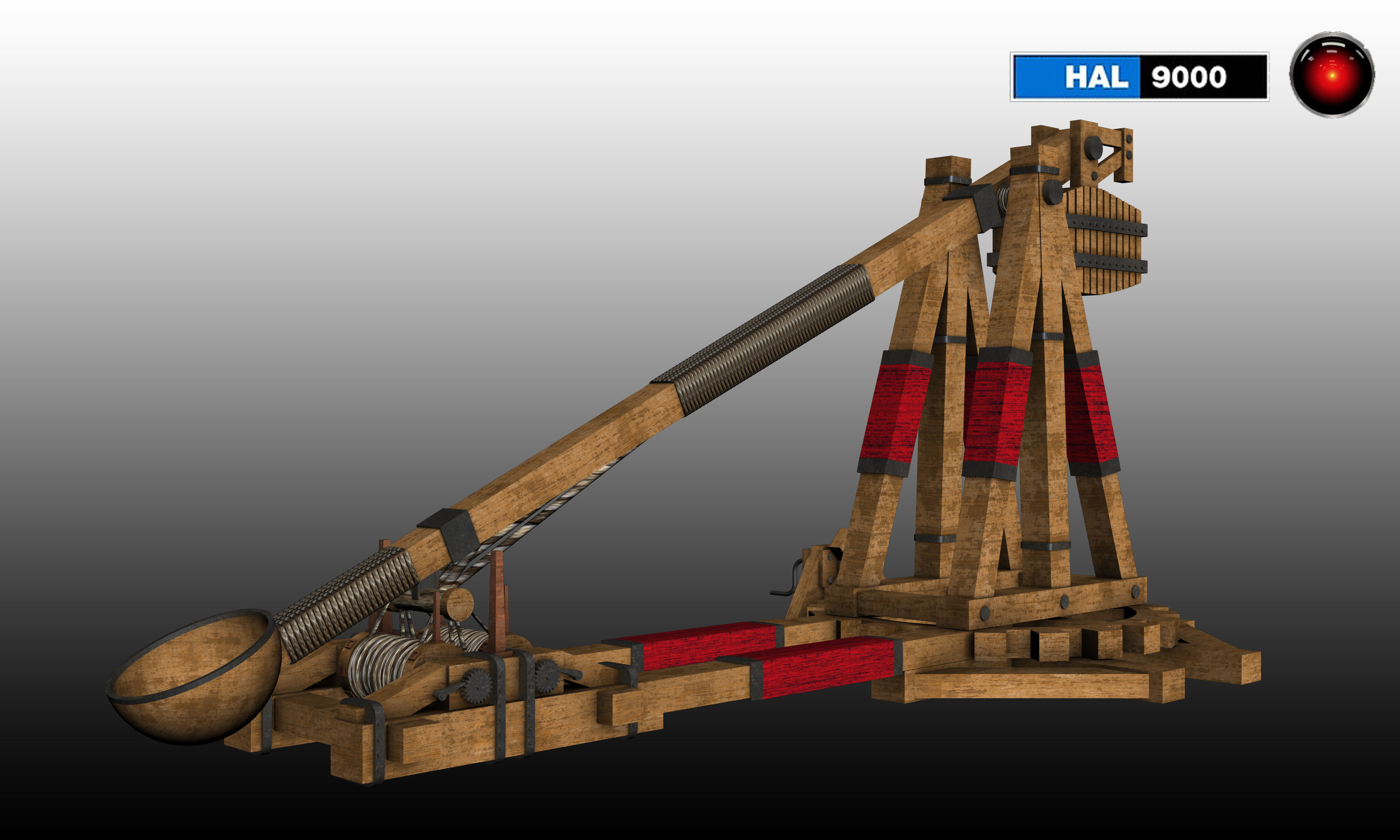 Mediaval siege trebuchet 3D model animated | CGTrader