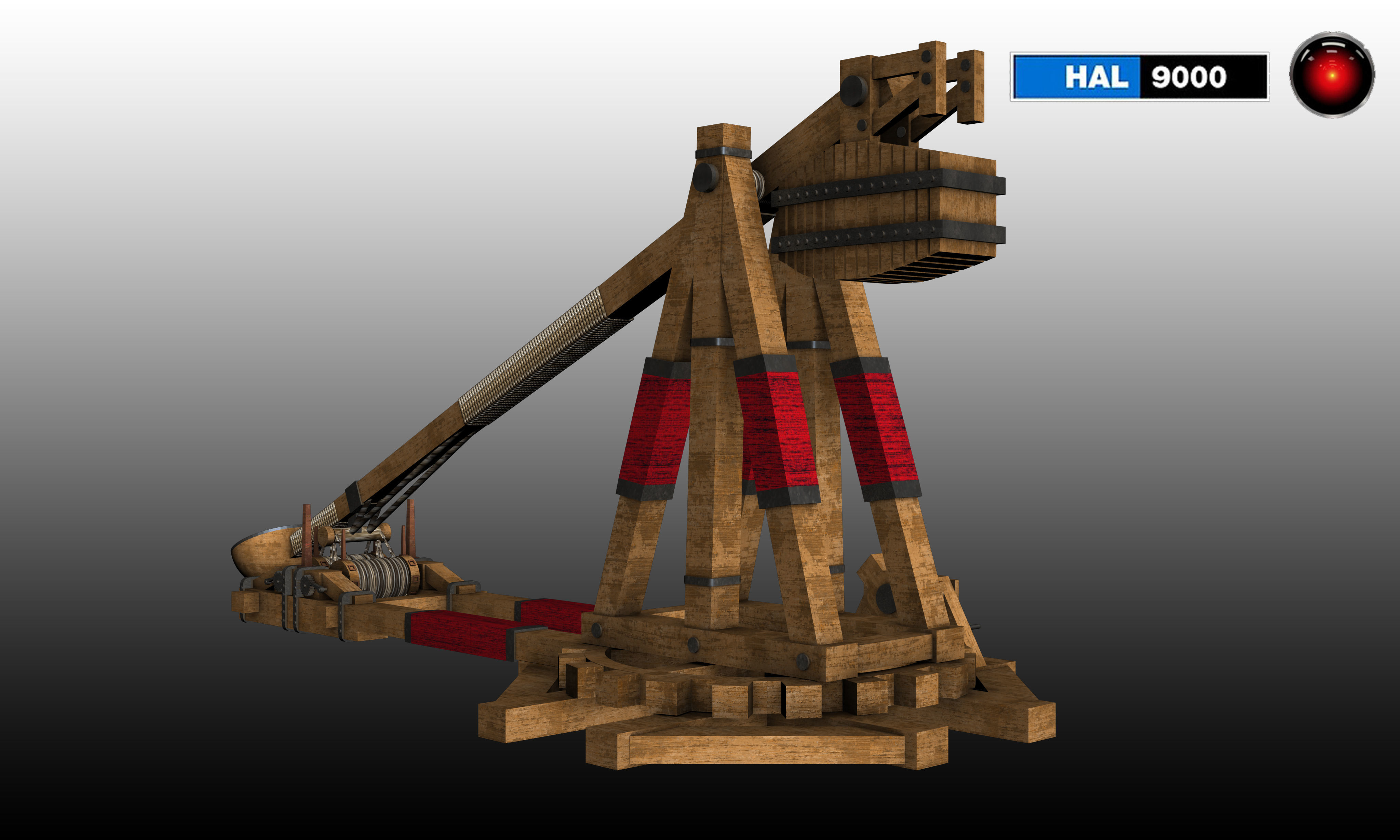 Mediaval siege trebuchet 3D model animated | CGTrader
