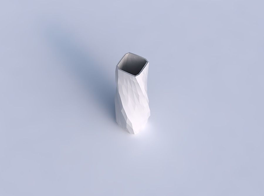 Vase twisted rectangle with low-polygon 3D model 3D printable | CGTrader