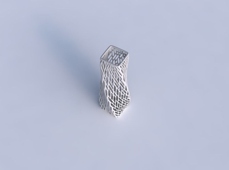 Vase twisted rectangle with lattice tiles 3D model 3D printable | CGTrader