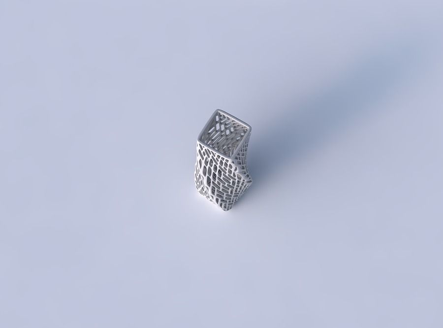 Vase twisted rectangle with lattice tiles 3D model 3D printable | CGTrader