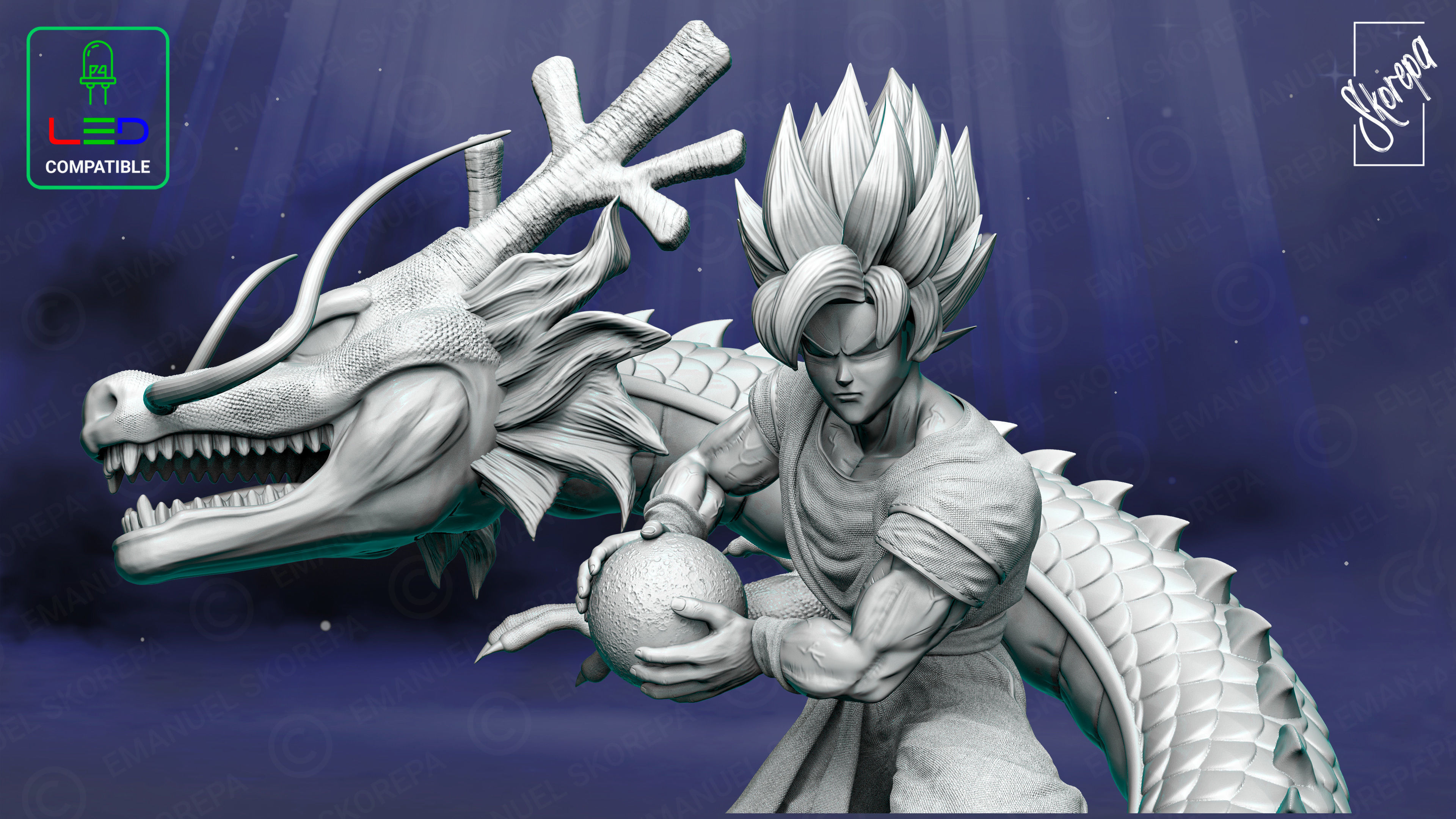 GOKU AND SHENLONG 3D model 3D printable | CGTrader